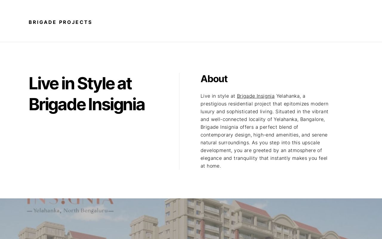 Brigade Projects in Bangalore